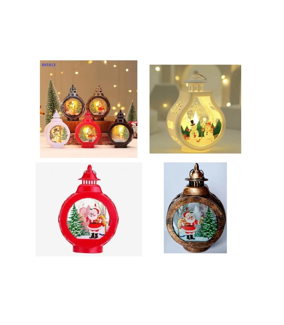 VELADOR RED.NAVIDAD 5C 8X5X13CM 138578